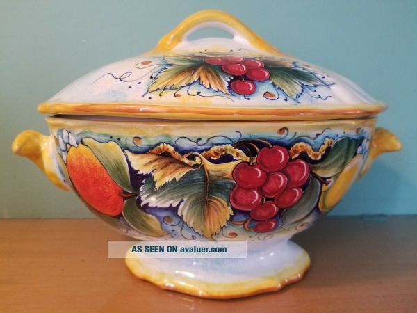 Rare Pristine Gialletti Giulio Deruta Italy Ceramic Oval Serving Dish ...