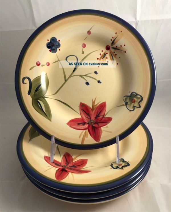 Set Of 4 HD Designs Simone Hand Painted Salad Plates | #37531971