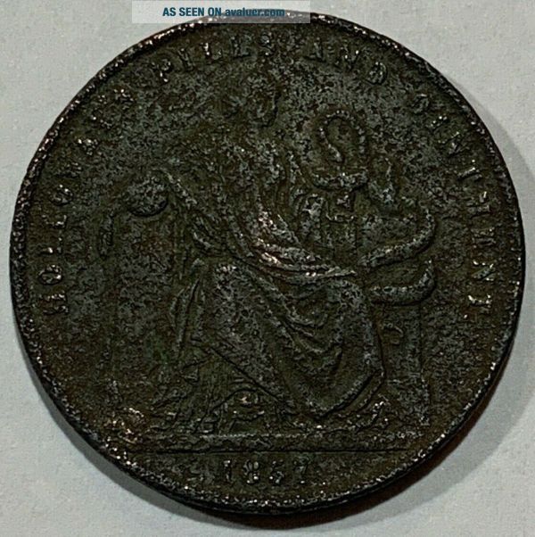 1857 Colonial Australia 1 Penny Professor Holloway London England Trade ...