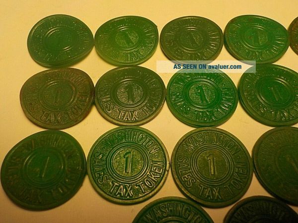 State Of Washington Sales Tax Token Green 1 Plastic | #37556833