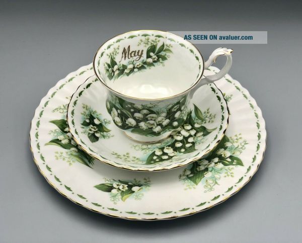 Royal Albert China Trio Lily Of The Valley Cup/Saucer/Plate Set Flower ...