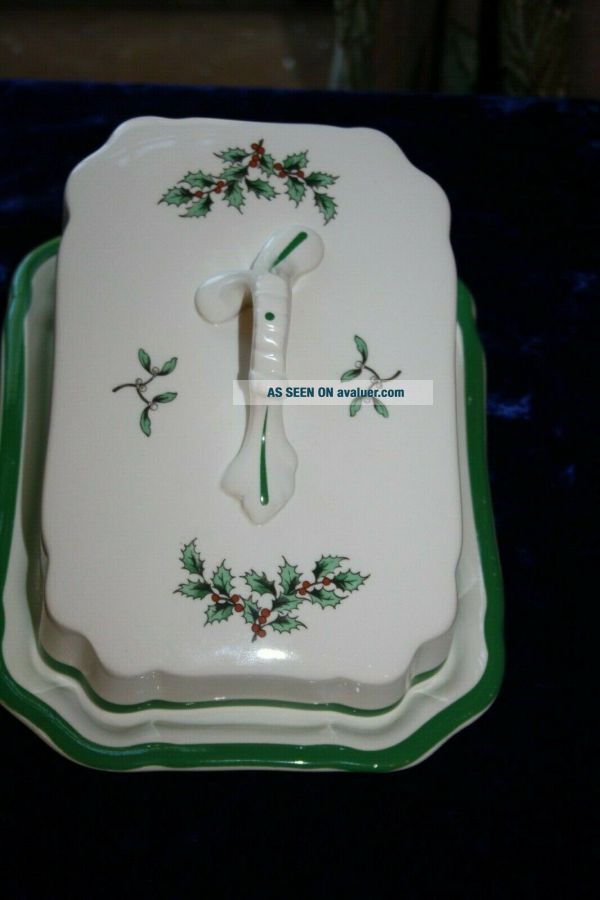 SPODE CHRISTMAS TREE Covered Butter Or Cheese Dish Made In England ...