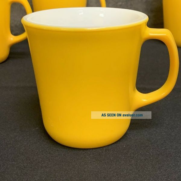 Corelle Corning Ware Vintage Bright Yellow Set Of 4 Milk Glass Coffee ...