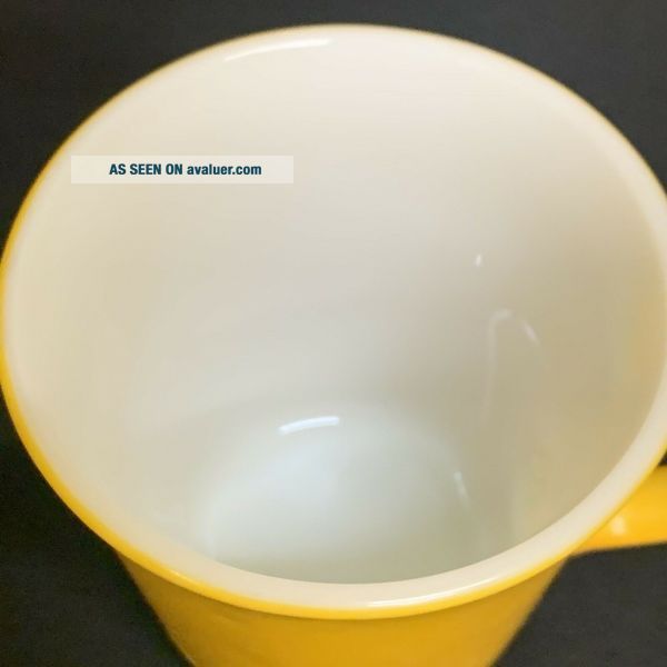 Corelle Corning Ware Vintage Bright Yellow Set Of 4 Milk Glass Coffee ...