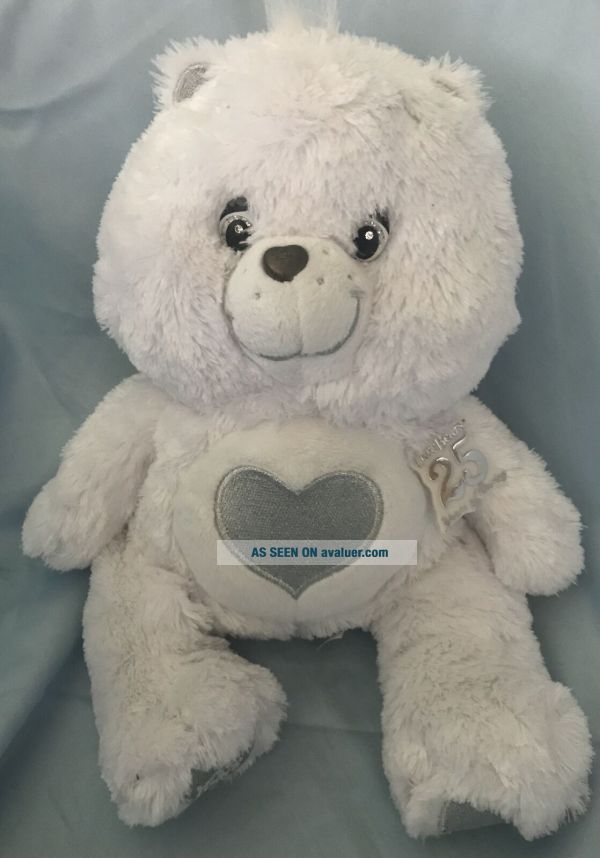 Care Bears 25 Years White Bear Silver Heart 12 " Plush | #37965452