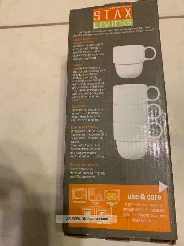 STAX LIVING SET OF 4 STACKABLE GRAY COFFEE MUGS | #37996883