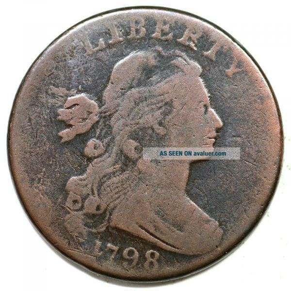 1798 S - 179 R - 2 Draped Bust Large Cent Coin 1c | #38026436