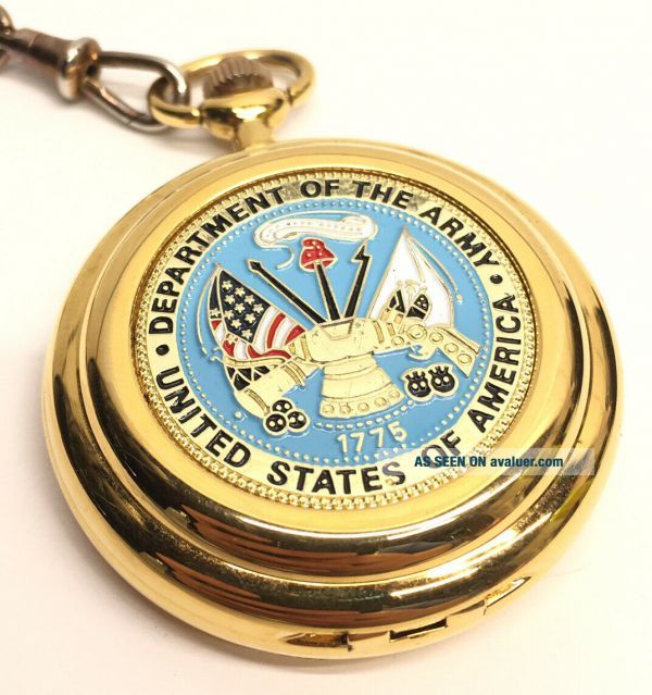 CD Citation Masonic Department Of The Army Gold Tone Pocketwatch With ...
