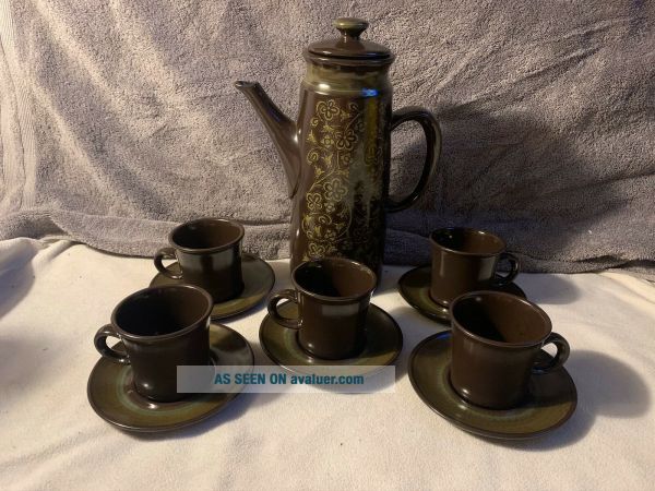 Vintage MCM Franciscan Madeira Coffee Tea Pot Teapot Set With 5 Cups ...