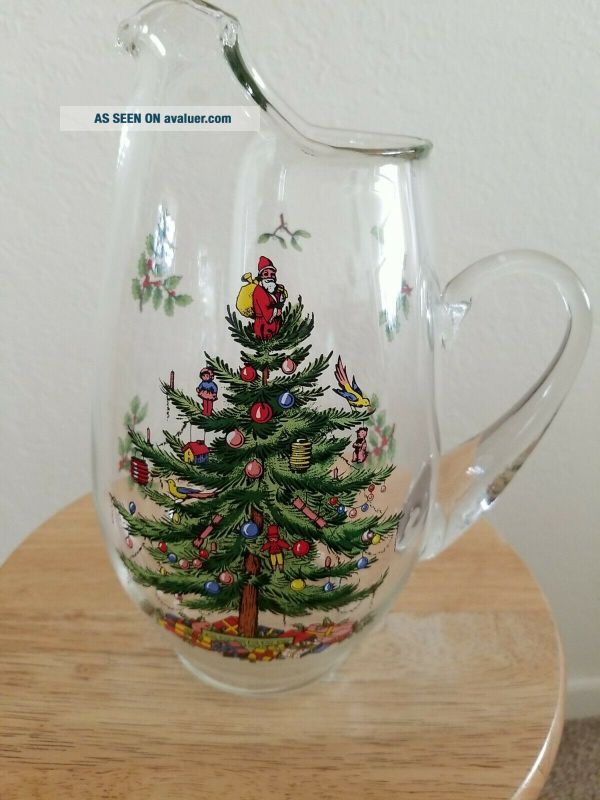 Spode Christmas Tree Clear Glass Water Pitcher 2. 5 Quart | #38049416