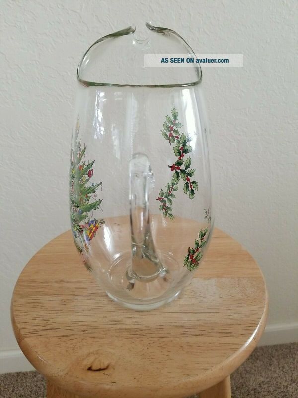 Spode Christmas Tree Clear Glass Water Pitcher 2. 5 Quart | #38049416