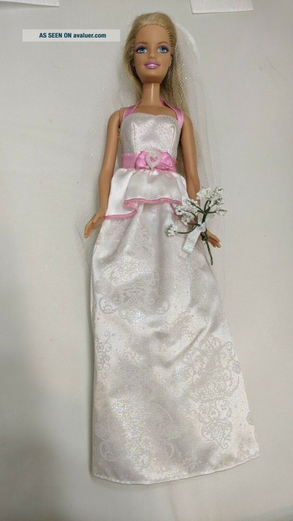 Mattel Barbie Bride Doll With Dress Veil And Shoes | #38048193