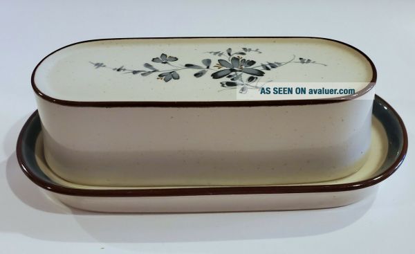Vintage Noritake Pleasure 8344 Stoneware Covered Butter Dish | #38098497