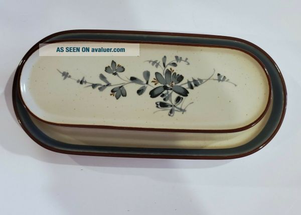 Vintage Noritake Pleasure 8344 Stoneware Covered Butter Dish | #38098497