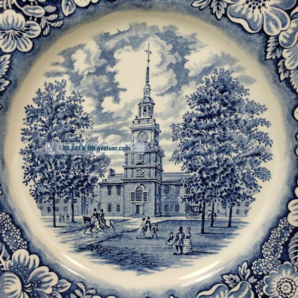 Liberty Blue Historic Colonial Scenes Independence Hall 10 " Dinner ...