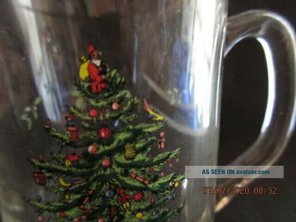 2 SPODE CHRISTMAS TREE Clear Glass IRISH COFFEE MUGS, 5 5/8 " Tall ...