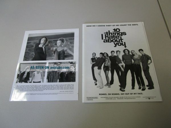 MOVIE PRESS KIT 10 THINGS I HATE ABOUT YOU 35 MM MOVIE SLIDES, PHOTO ...