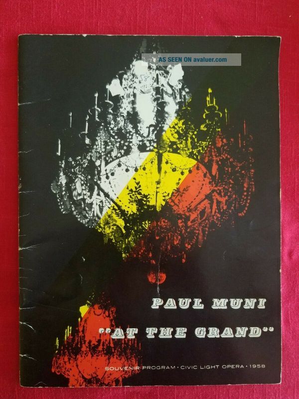 July 7 1958 VERY RARE Souvenir Theater Program " AT THE GRAND " PAUL ...