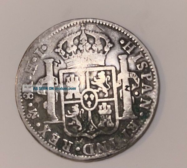 Spanish MEXICO 1810 MO HJ FERDINAND VII 8 Reales Silver Coin Fine ...