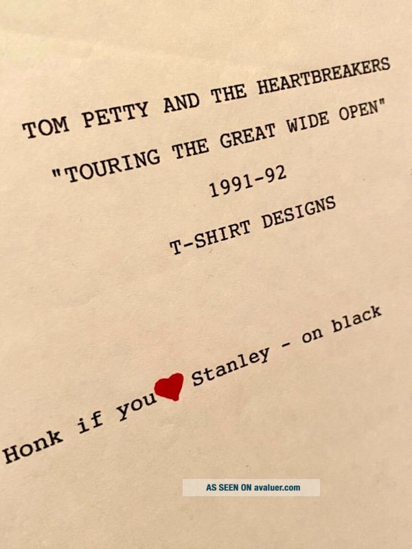 TOM PETTY AND THE HEARTBREAKERS “HONK IF YOU 3 STANLEY ART AND SHIRT ...