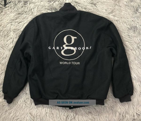 MENS GARTH BROOKS WORLD TOUR CONCERT WOOL BLEND VARSITY LETTERMAN ...