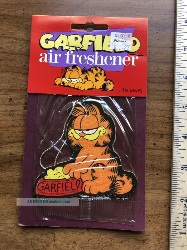 Vintage Garfield The Cat Food Bowl Car Air Freshener Double Sided W ...