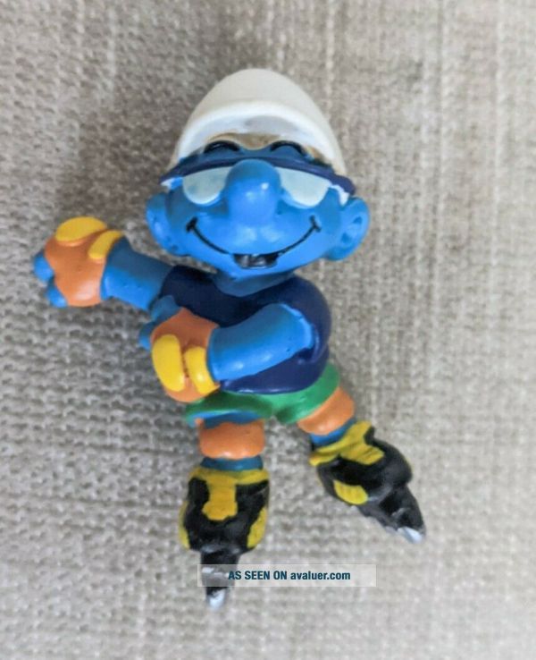 Smurfs Rollerblades Skates Smurf Miniature Figurine Rare Vintage ...