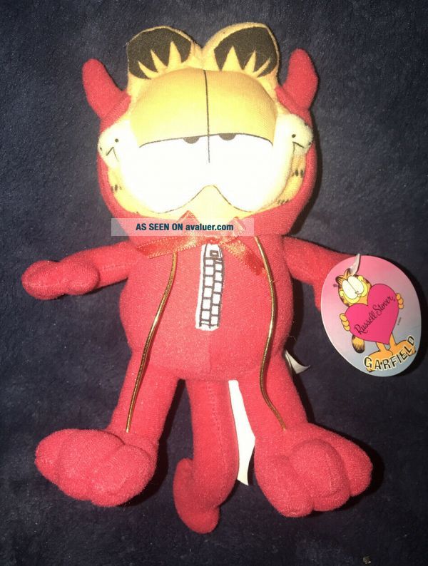Garfield Cat Russell Stover 8” Stuffed Plush Red Devil Costume Window ...
