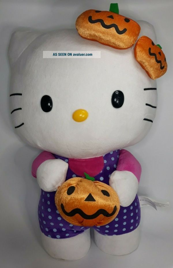 HELLO KITTY Pumpkin DOOR GREETER HALLOWEEN PLUSH 24 " HTF Limited Gemmy ...