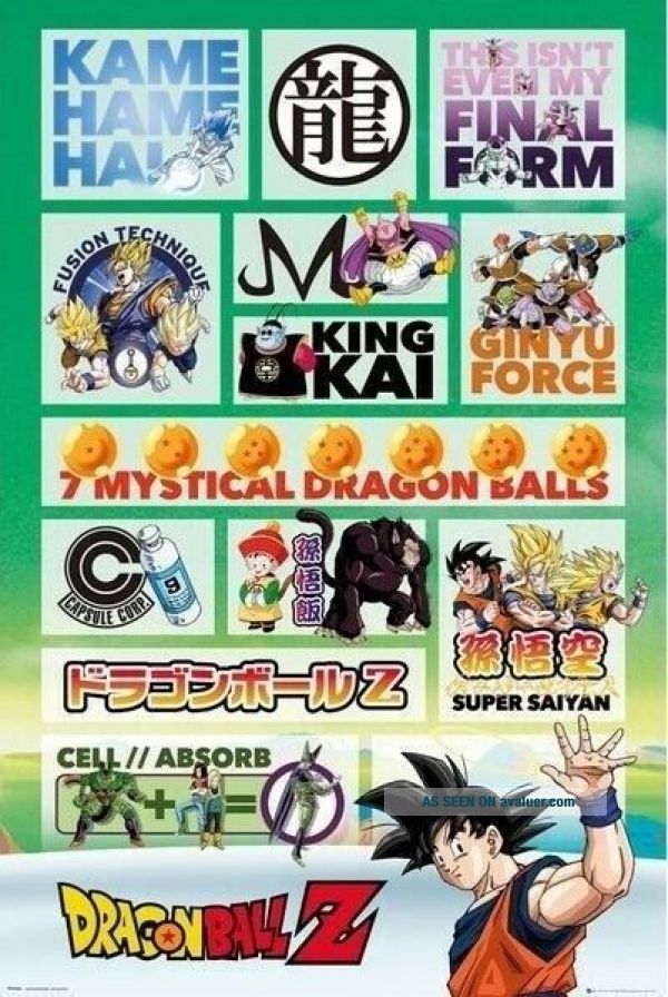 DRAGONBALL Z INFOGRAPHIC 24x36 Anime Poster NEW/ROLLED Manga DBZ ...
