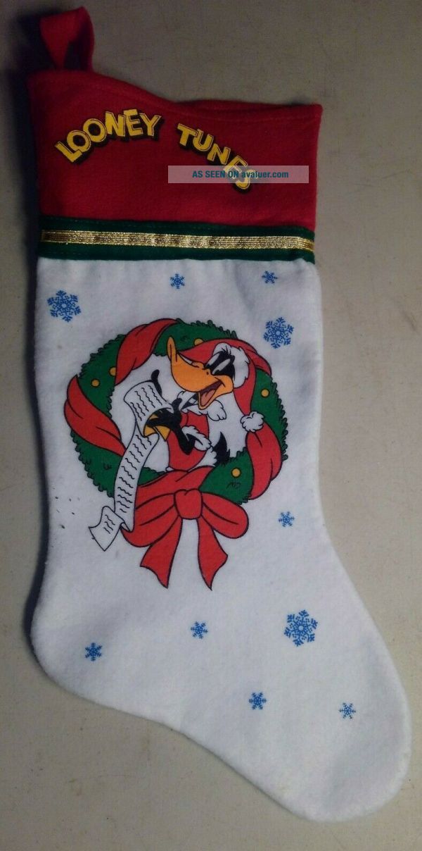Vintage 1996 Looney Tunes Daffy Duck Christmas Stocking Warner Brothers ...