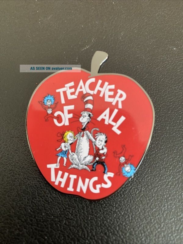 Universal Studios Teacher Of All Things Apple Pin Dr Seuss The Cat In ...