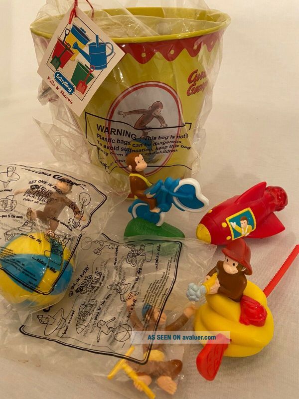 Curious George Schilling Bucket/Pail (7” Tall) W/ Five Dairy Queen ...