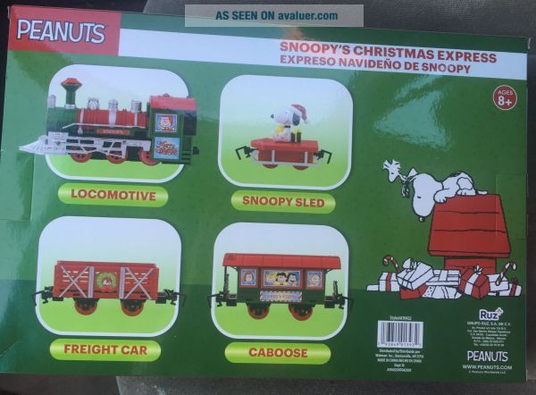 Peanuts Snoopy Charlie Brown Holiday Christmas Express Train Set 41”x29 ...
