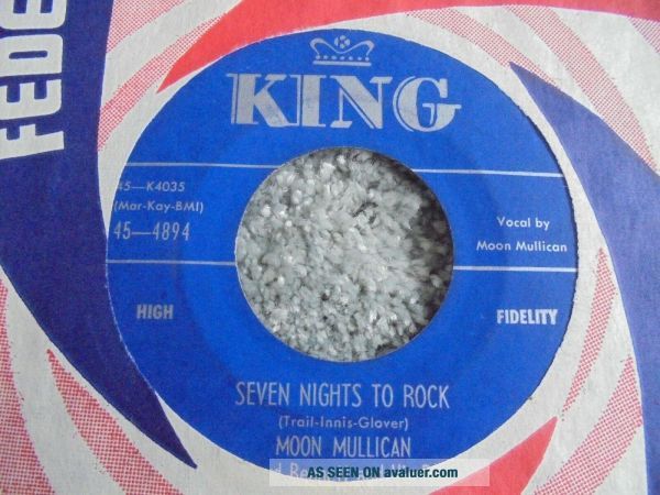 Moon Mullican With Boyd Bennett - Seven Nights To Rock 1956 USA 45 KING ...