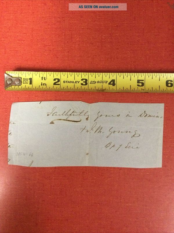 USA Catholic Bishop Joshua Maria Young AUTOGRAPH Diocese Of Erie ...