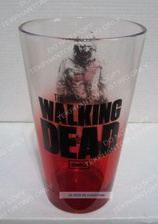 The Walking Dead Nicotero Walker Red Glass Pint Mug Tumbler Cup Just ...