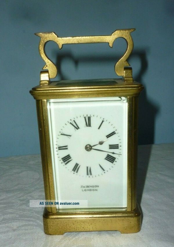 Antique J W Benson Brass Carriage Clock In Good Order SN0000014 | #58340097