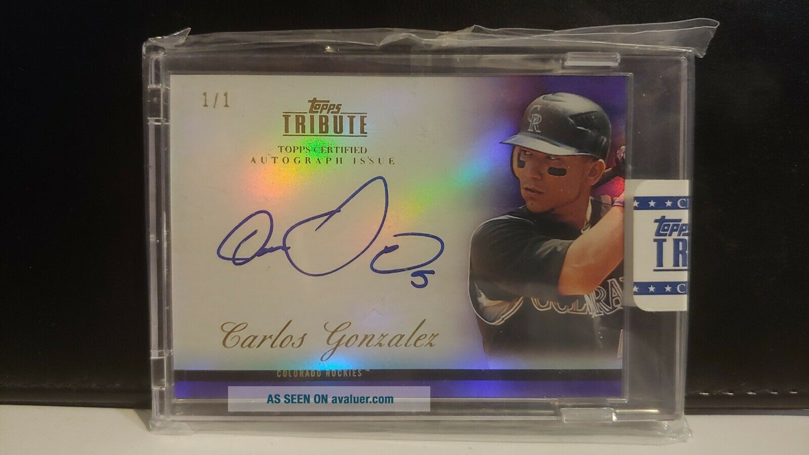 Carlos Gonzalez 1/1 2012 Topps Tribute Certified Autograph Issue Auto ...
