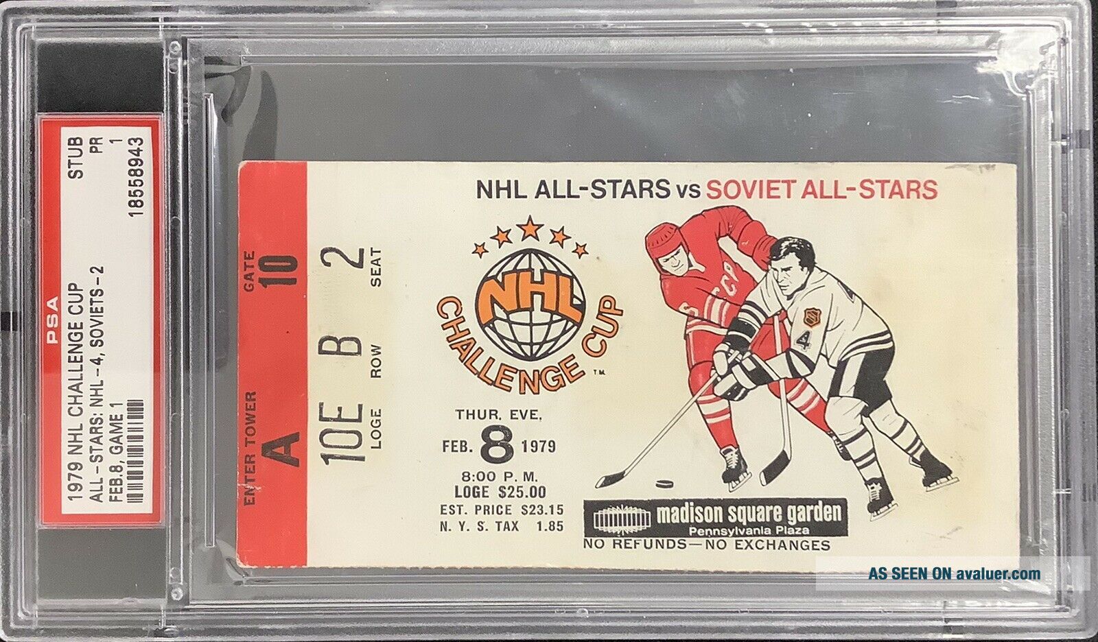 1979 NHL Challenge Cup Ticket All Stars Vs Soviet Russia MSG ASG Rare ...
