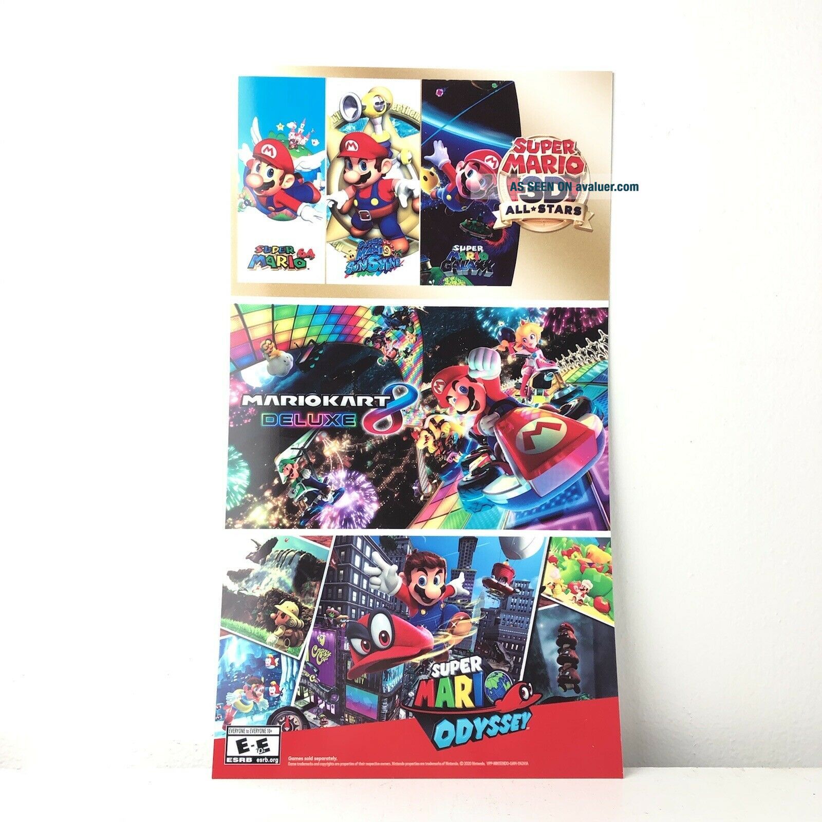 Nintendo Switch Mario 3D All Stars - Store Kiosk Translite RARE 15”x 8 ...