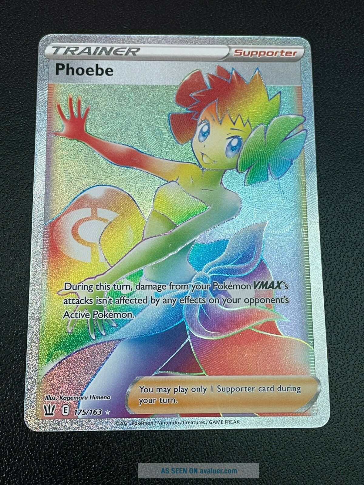 Phoebe Trainer 175/163 - Secret Rainbow Rare Battle Styles Pokemon Card ...