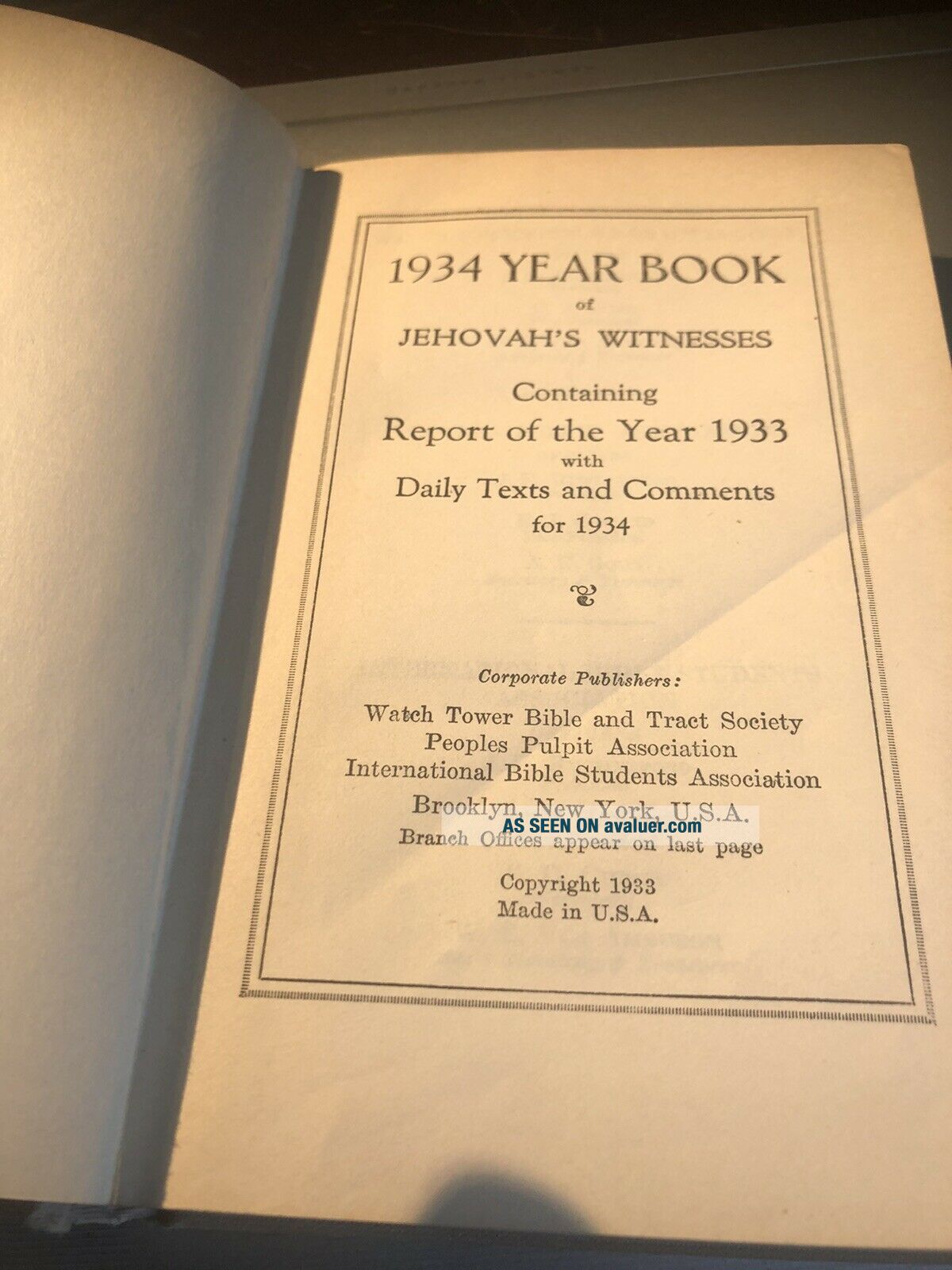 Watchtower Very Rare 1934 Yearbook Of Jehovah’s Witnesses L@@K | #58429079
