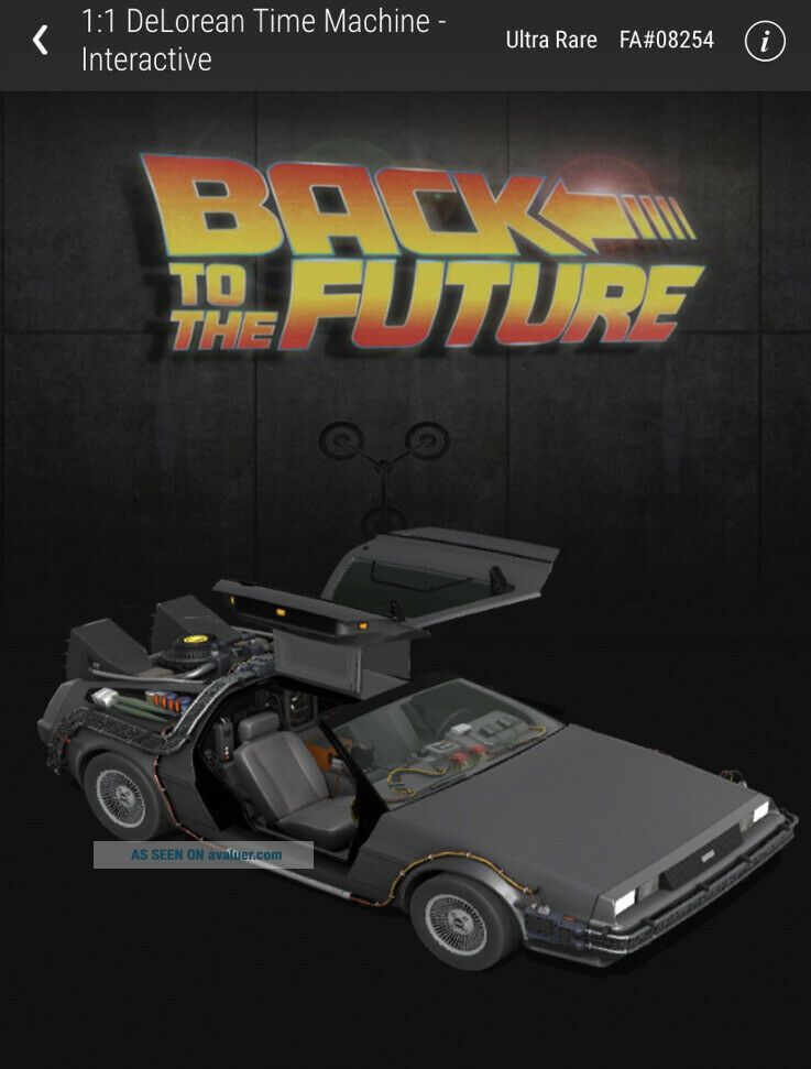 Back To The Future DeLorean Ultra Rare 08254/12, 500 VeVe App NFT 3D ...