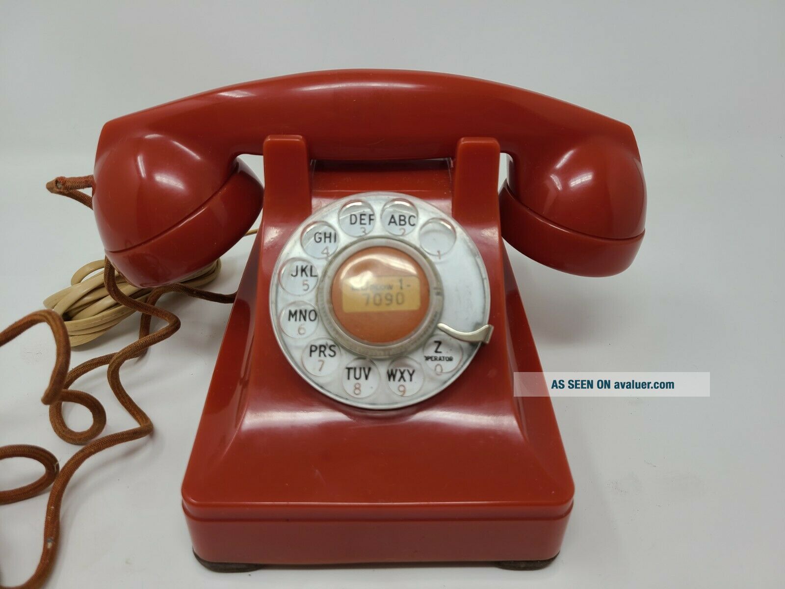 RARE Vintage Red Orange Western Electric Telephone F1 302 Rotary Bell ...