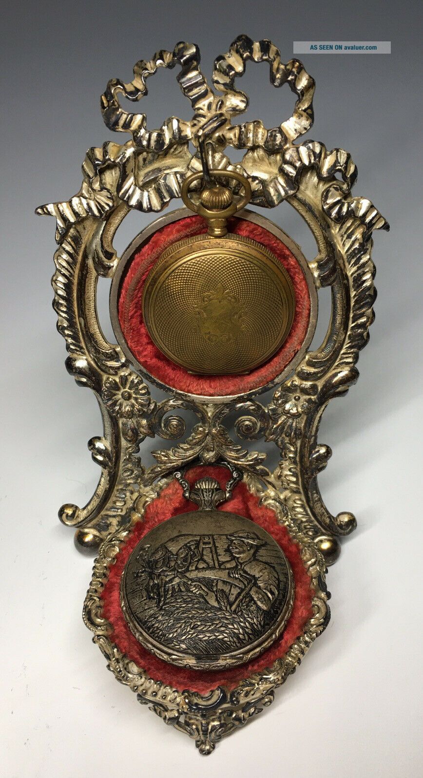 RARE Antique Victorian Meriden Quadruple Silver Plate Pocket Watch ...