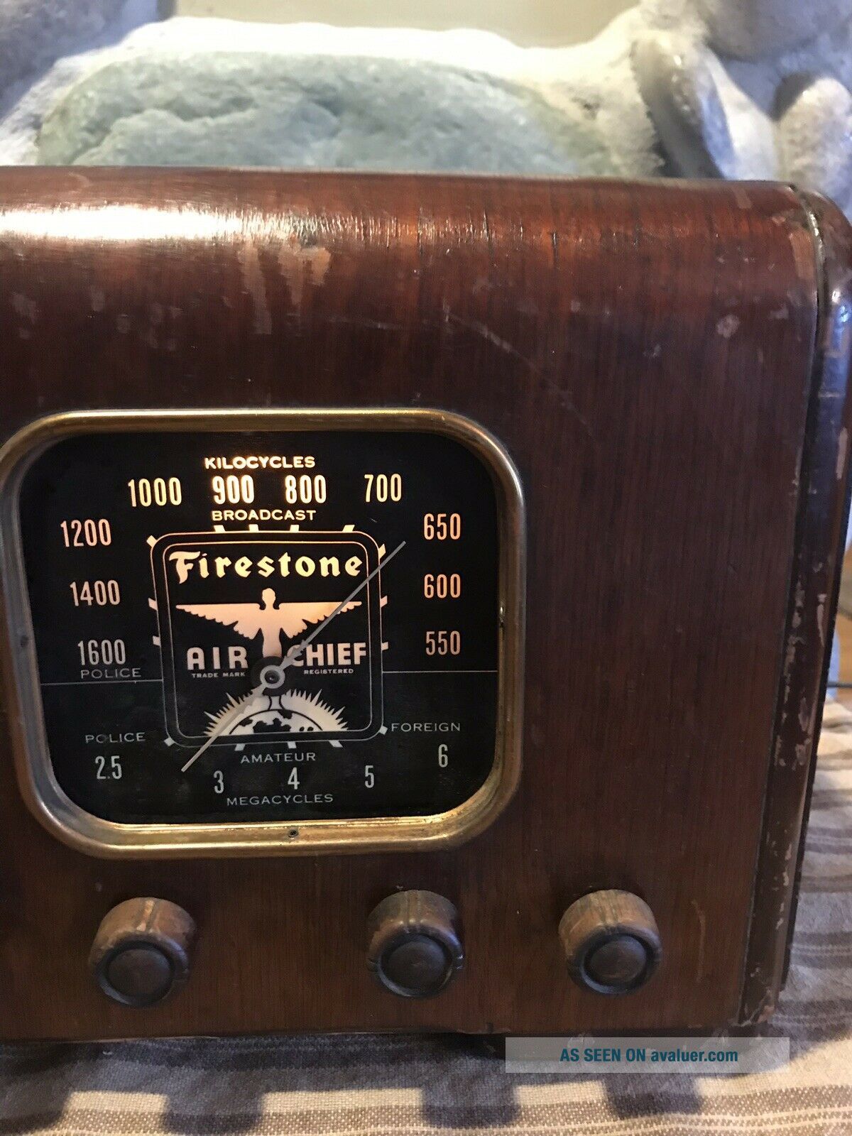 RARE 1938 VINTAGE FIRESTONE AIR CHIEF WOOD TUBE RADIO PARTS/REPAIR ...