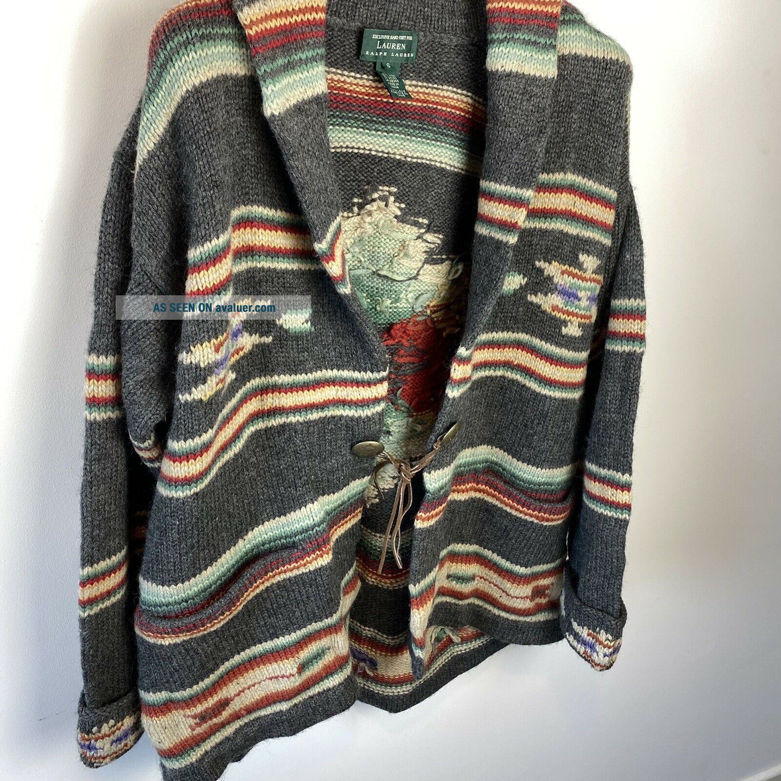 Rare Vintage Ralph Lauren Hand Knit Wool Aztec Navajo Southwestern ...