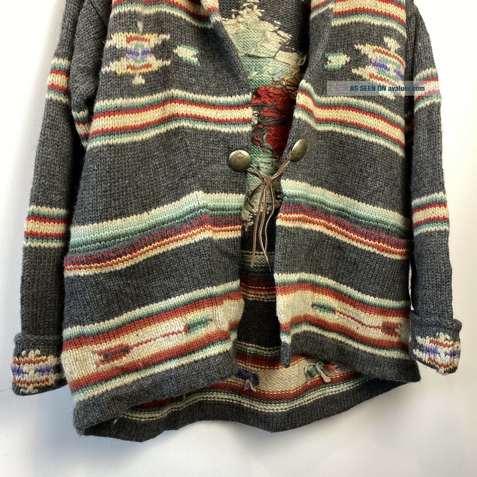 Rare Vintage Ralph Lauren Hand Knit Wool Aztec Navajo Southwestern ...
