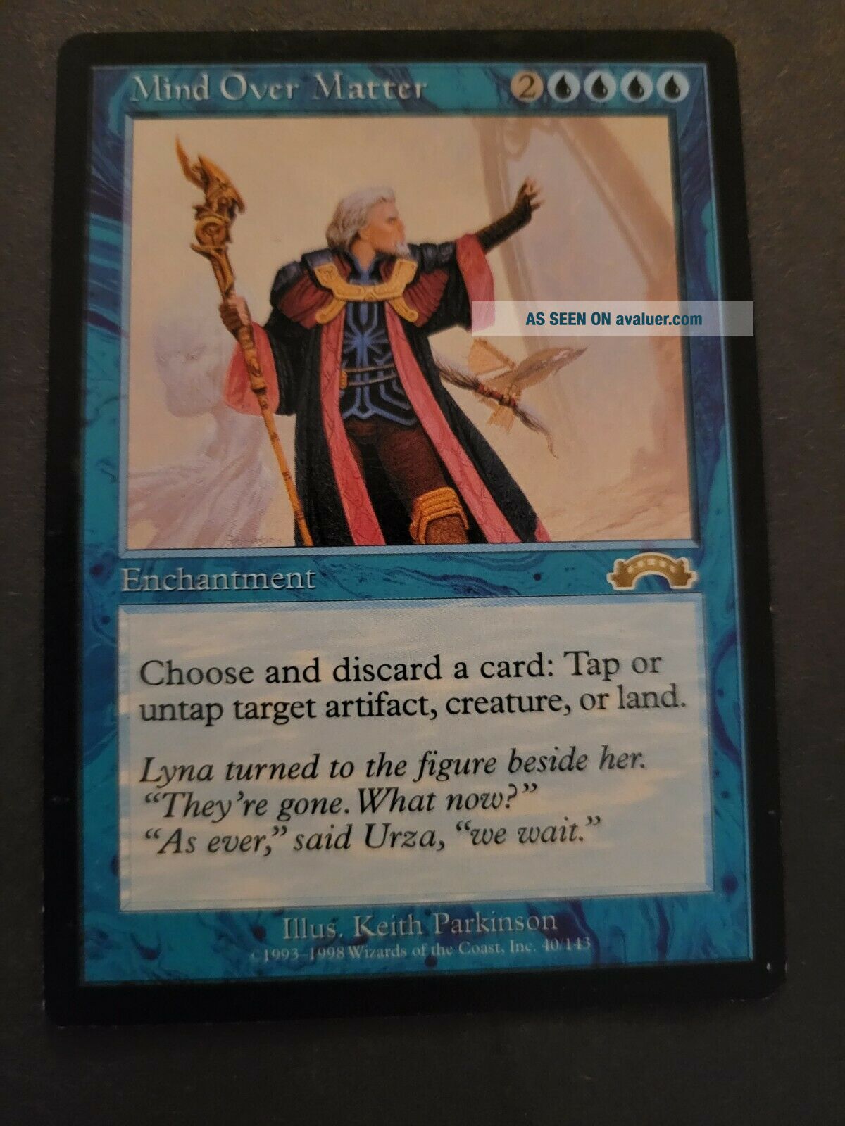 MTG Mind Over Matter LP Exodus Blue Card Vintage Magic The Gathering ...